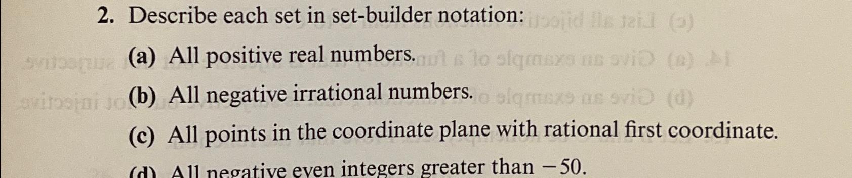 Solved Describe each set in set-builder notation:(a) ﻿All | Chegg.com