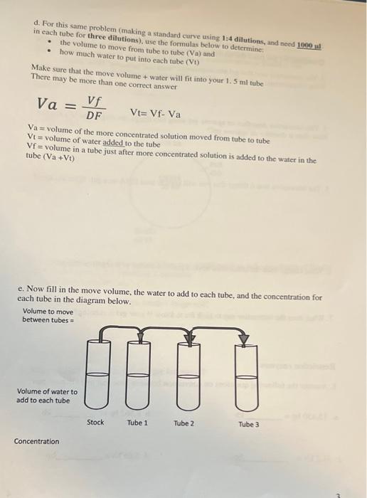 Solved d. For this same problem (making a standard curve | Chegg.com