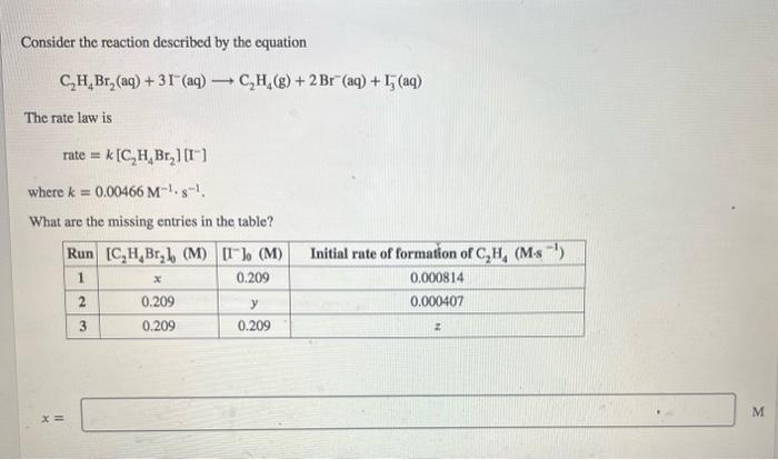 Solved Consider the reaction described by the equation | Chegg.com