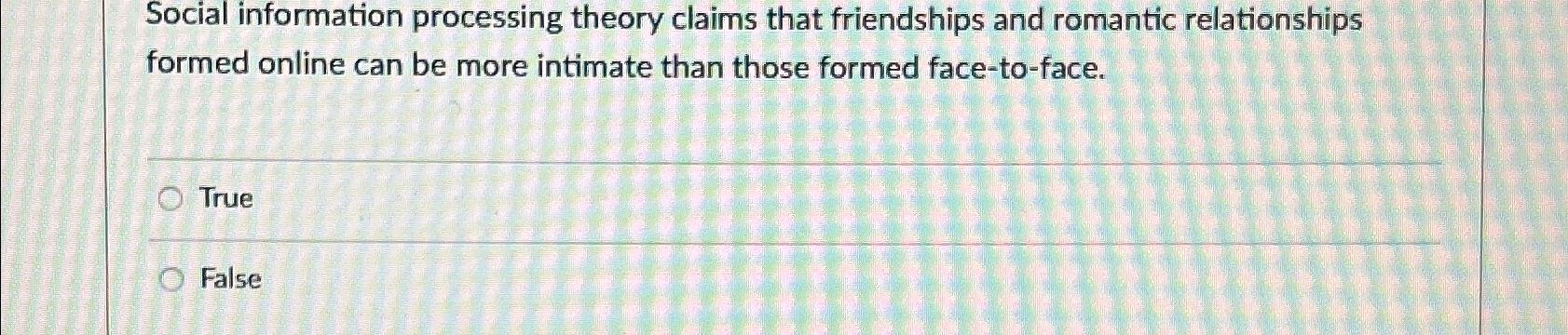 Solved Social information processing theory claims that | Chegg.com