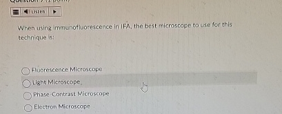 Solved When using immunofluorescence in IFA, the best | Chegg.com