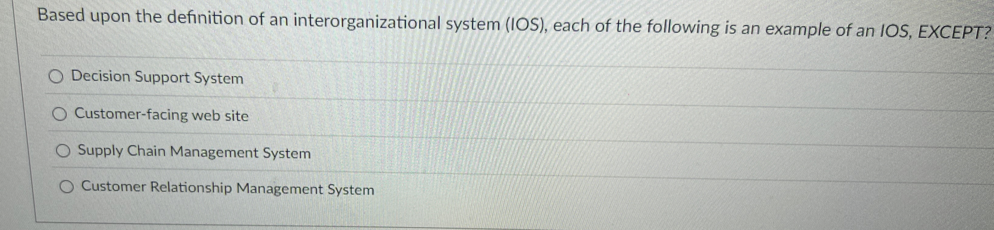 Solved Based upon the definition of an interorganizational | Chegg.com