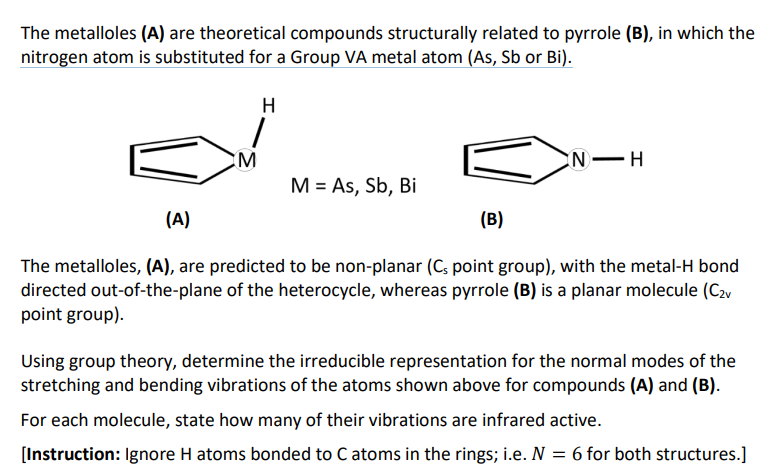 Solved The metalloles (A) ﻿are theoretical compounds | Chegg.com