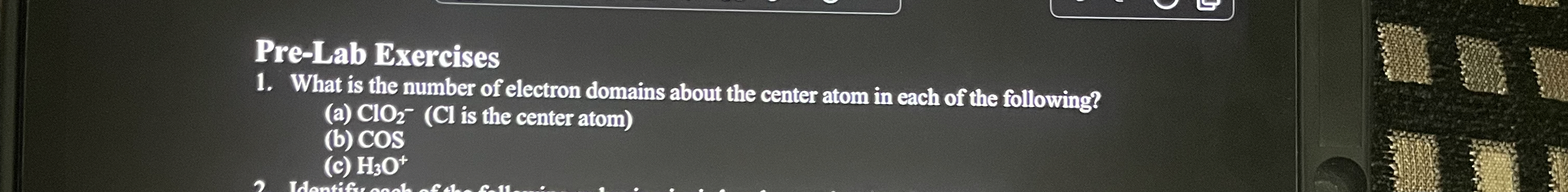 What is the number of electron domains about the | Chegg.com