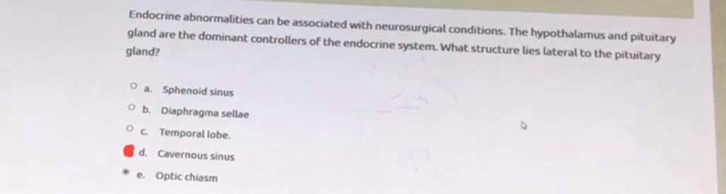 Solved Endocrine abnormalities can be associated with | Chegg.com