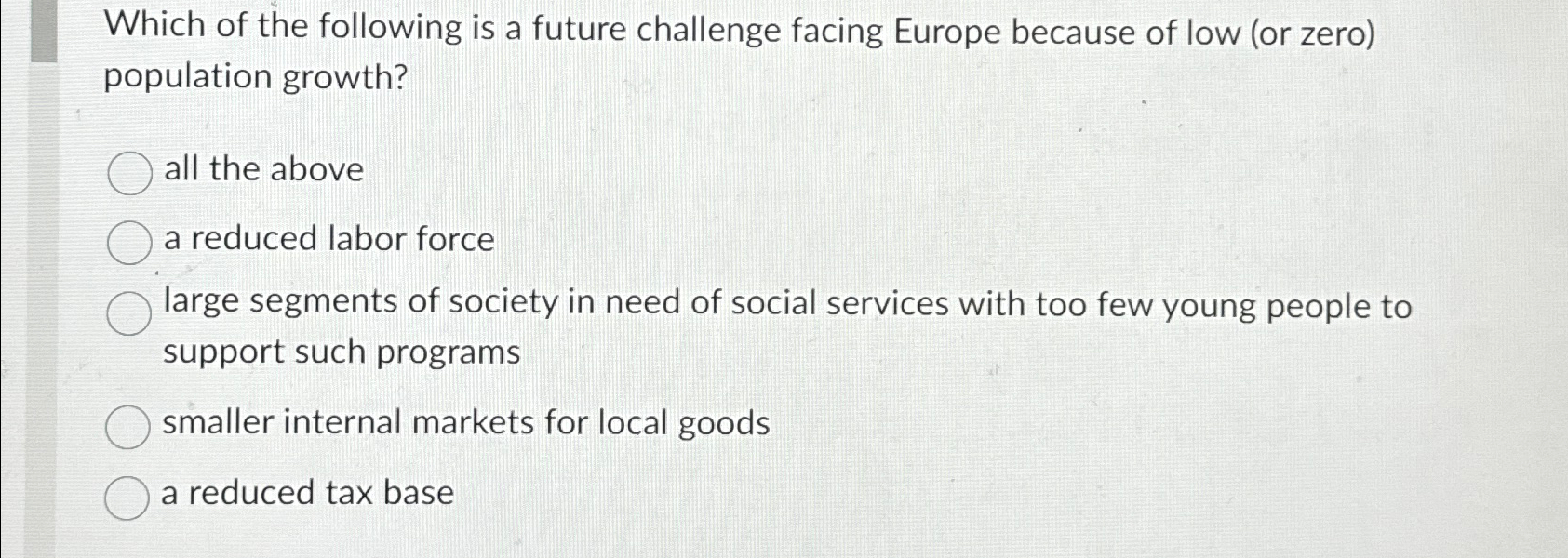 Solved Which of the following is a future challenge facing | Chegg.com