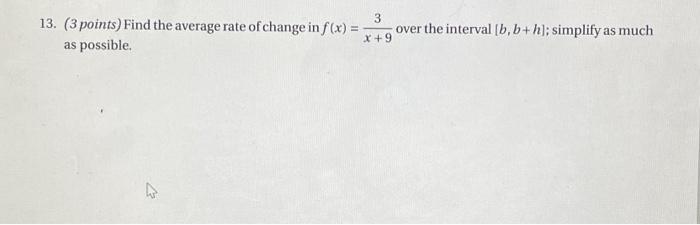 Solved 13(Rational Functions). Find the average rate of | Chegg.com