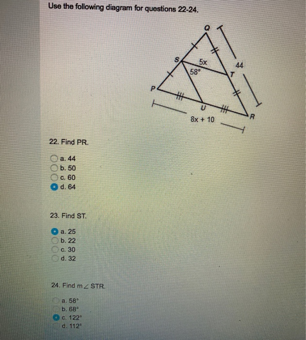 Solved Use the following diagram for questions 22-24. 8x + | Chegg.com