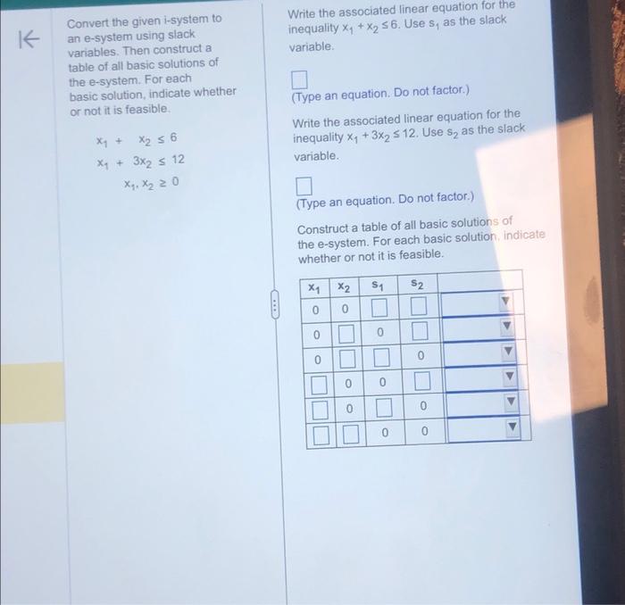 Solved Convert the given i-system to an e-system using slack | Chegg.com