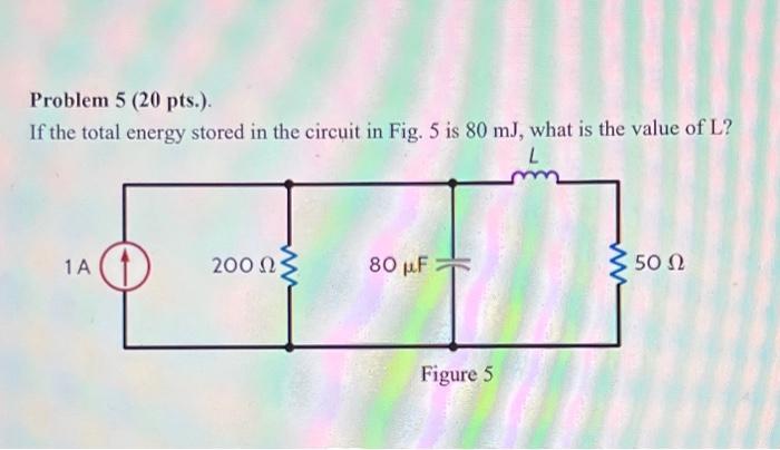 Solved Problem 5 (20 pts.). If the total energy stored in | Chegg.com