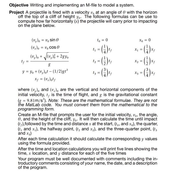 Solved Objective Writing and implementing an M-file to model | Chegg.com
