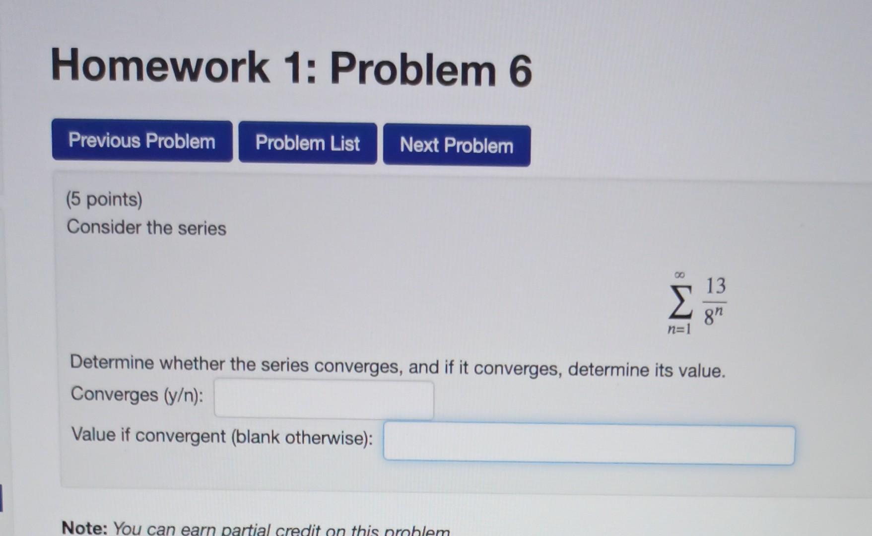 Solved Homework 1 Problem 6 5 Points Consider The Series