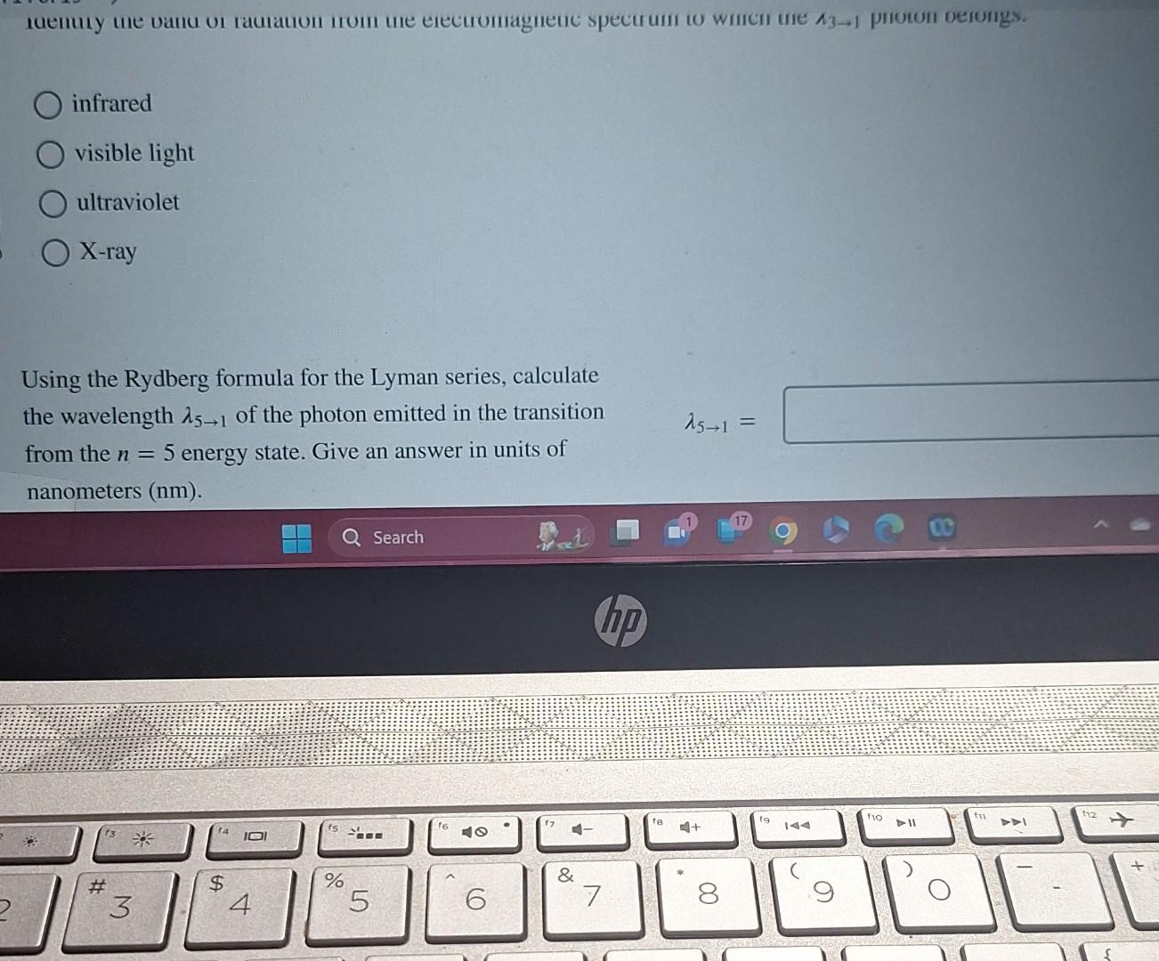 Solved The Lyman series results from transitions of the | Chegg.com