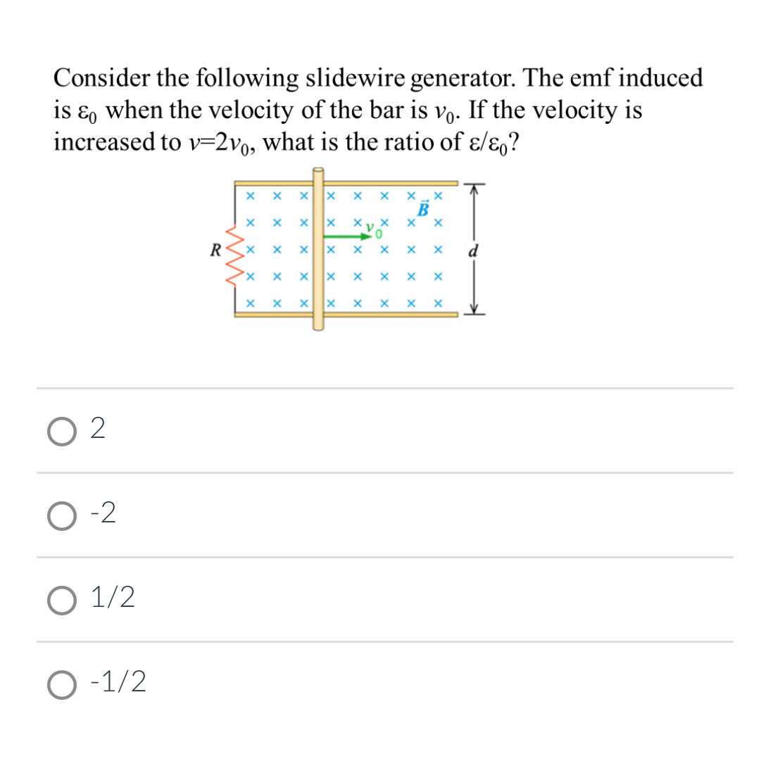 Solved Consider the following slidewire generator. The emf | Chegg.com