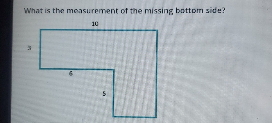 What is the measurement of the missing bottom side? | Chegg.com