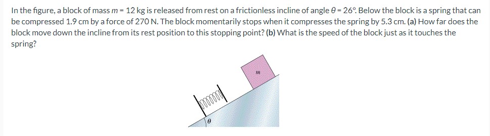 Solved In the figure, a block of mass m=12kg ﻿is released | Chegg.com