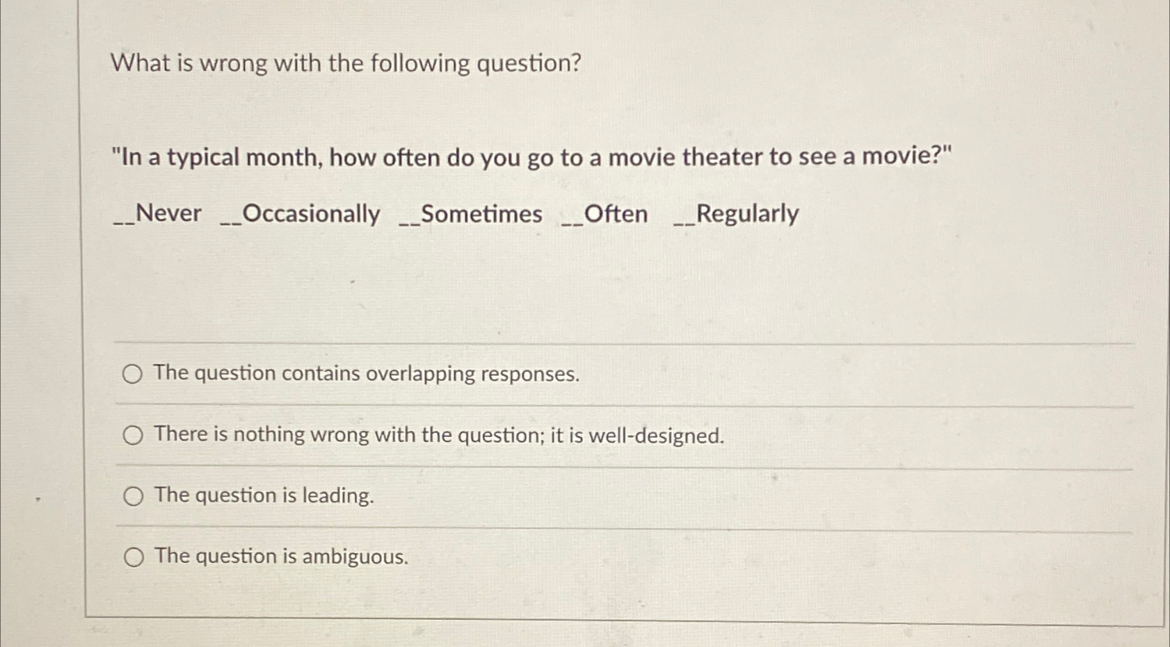 Solved What is wrong with the following question?"In a | Chegg.com