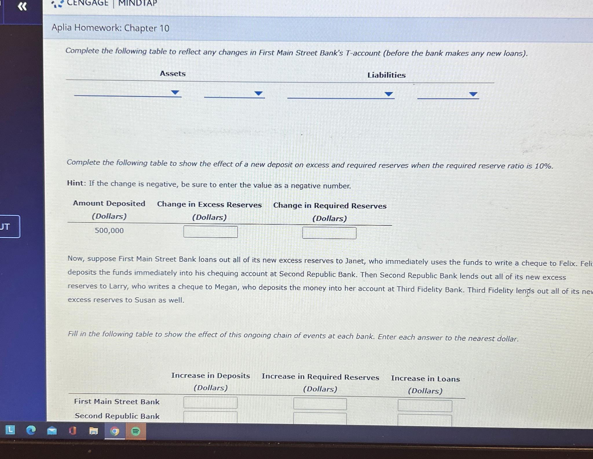 Solved Aplia Homework: Chapter 10Complete the following | Chegg.com