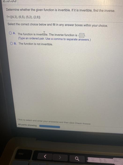 Solved Determine whether the given function is invertible. | Chegg.com