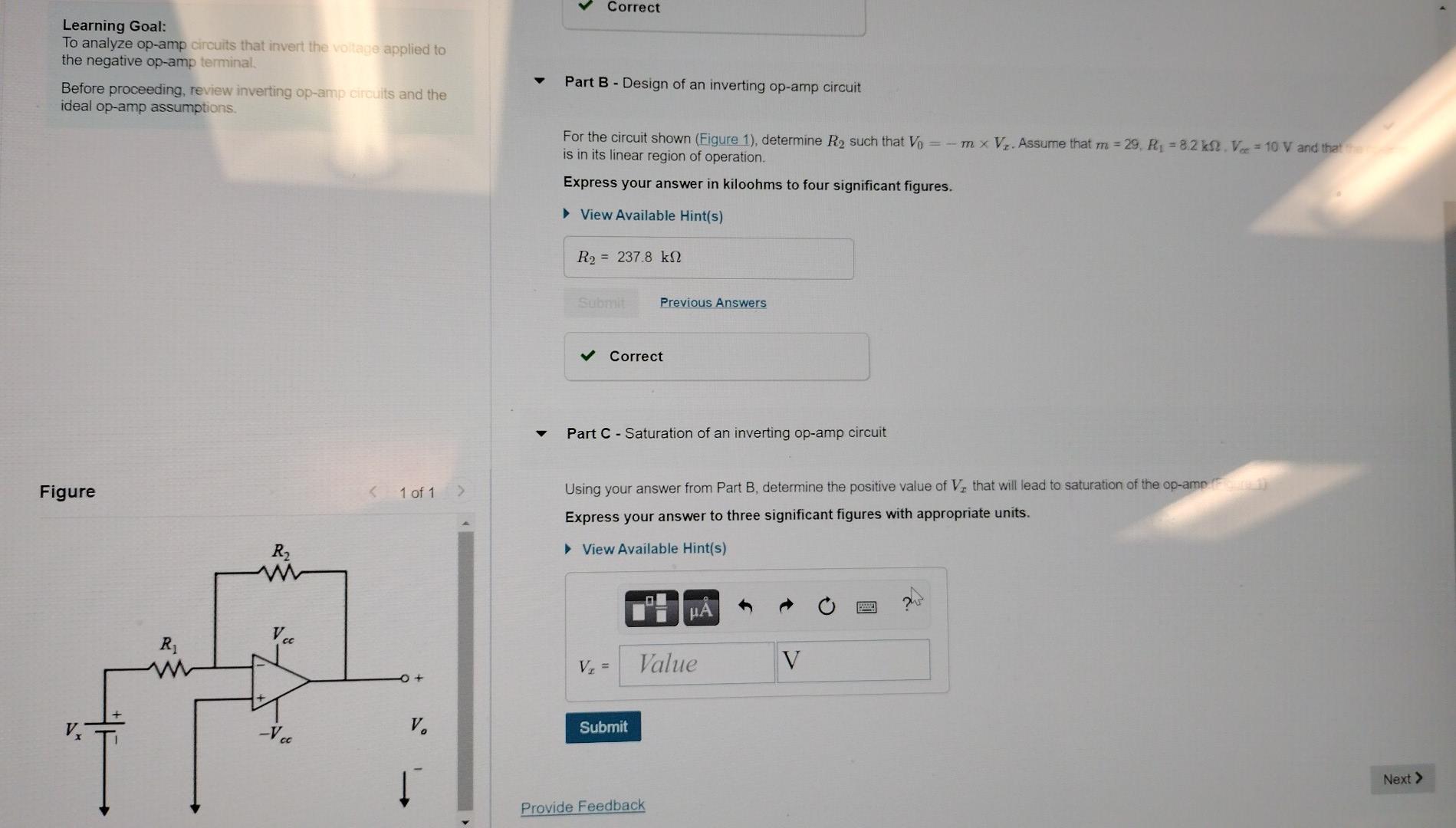 Solved Correct Learning Goal: To analyze op-amp circuits | Chegg.com