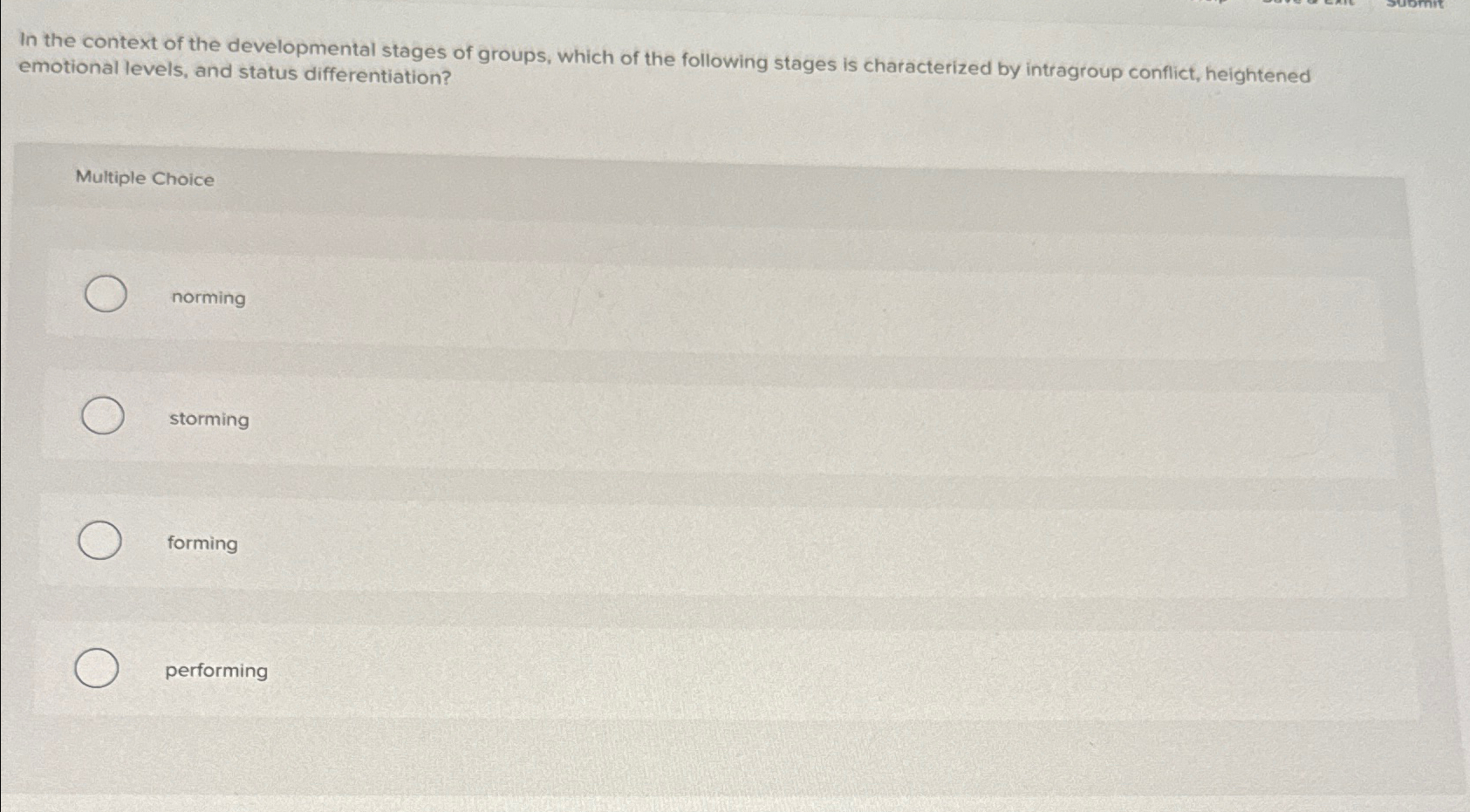 Solved In the context of the developmental stages of groups, | Chegg.com