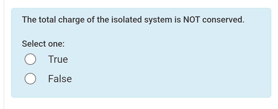 Solved The total charge of the isolated system is NOT | Chegg.com