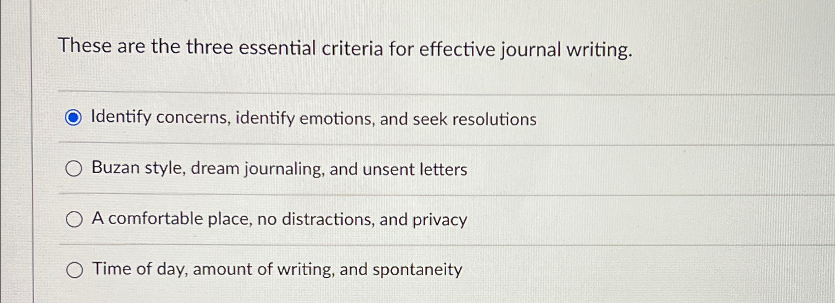 Solved These are the three essential criteria for effective | Chegg.com