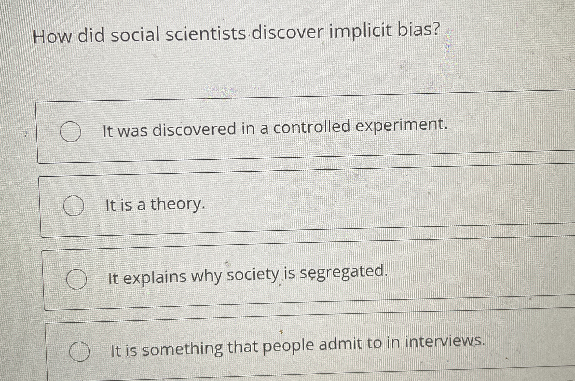Solved How did social scientists discover implicit bias?It | Chegg.com