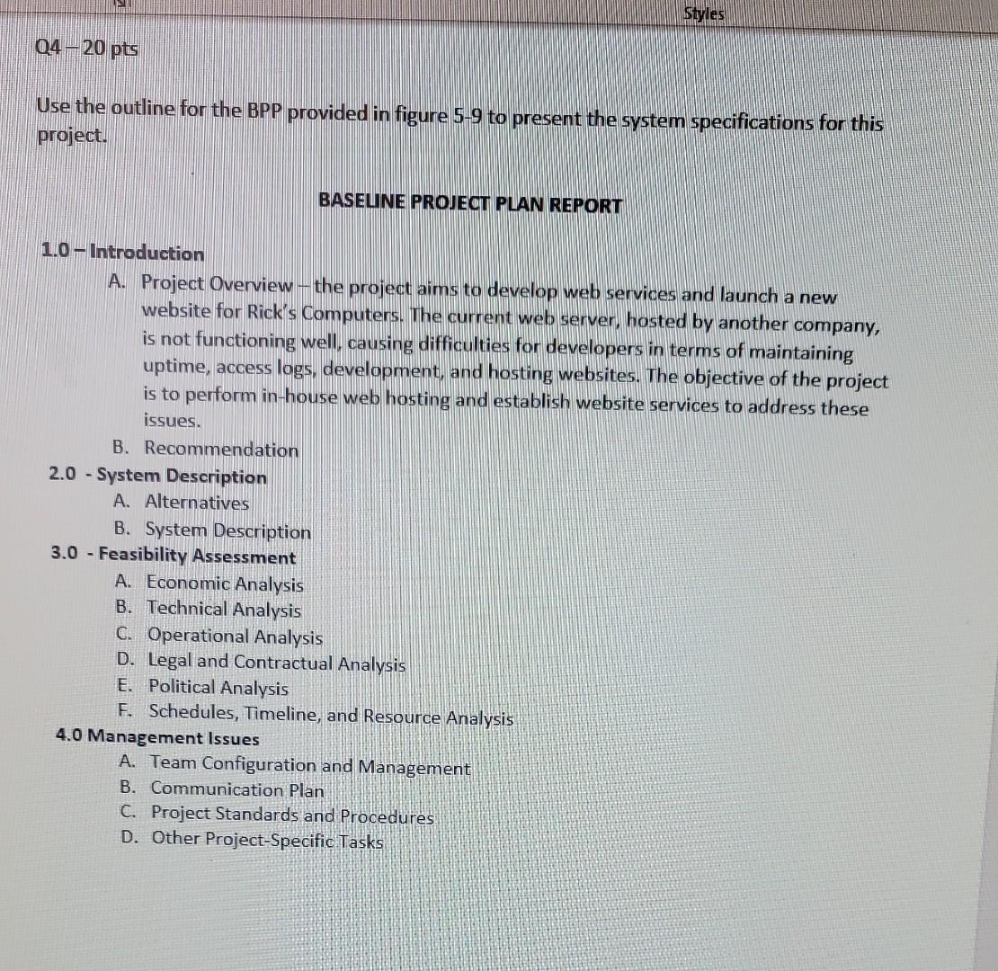 Solved Q4−20pts Use the outline for the BPP provided in | Chegg.com
