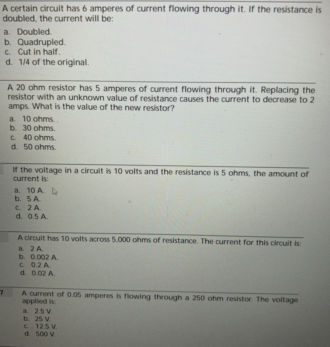 Solved A certain circuit has 6 ﻿amperes of current flowing | Chegg.com