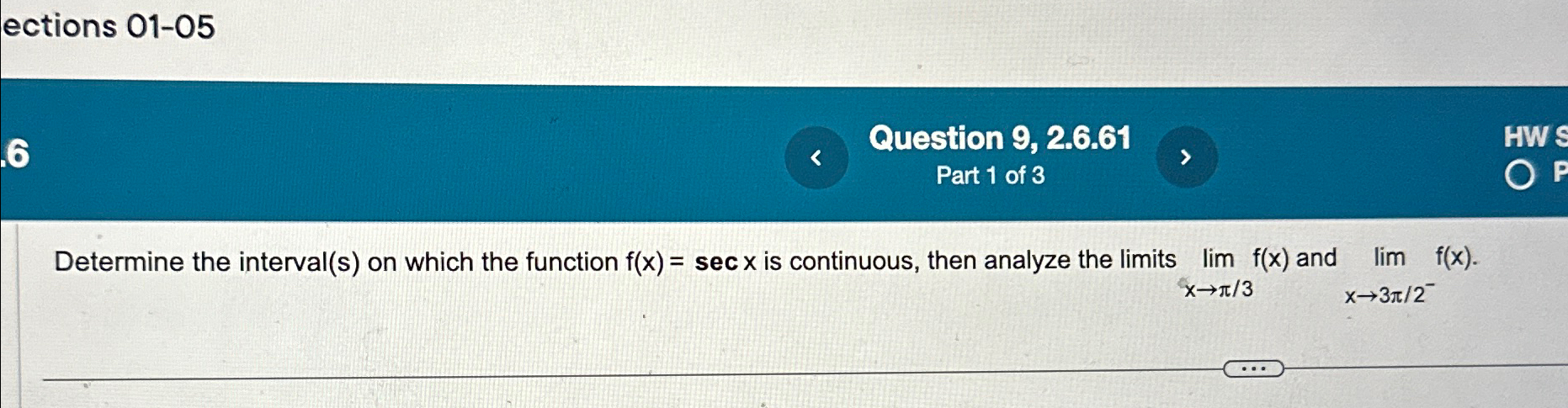 Solved ections 01-056Question 9, 2.6.61Part 1 ﻿of 3Determine | Chegg.com