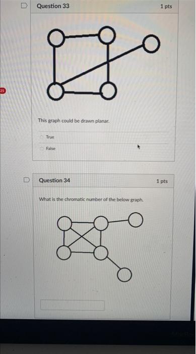 Solved This graph could be drawn planar: True False Question | Chegg.com