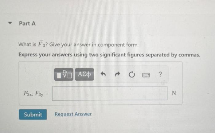 Solved Part A What is F3? Give your answer in component | Chegg.com