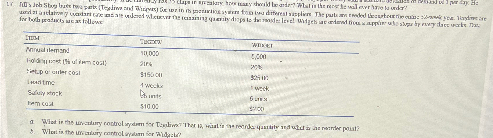 Solved used at a relatively constant rate and are ordered | Chegg.com