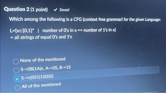 Solved Which among the following is a CFG (context free | Chegg.com