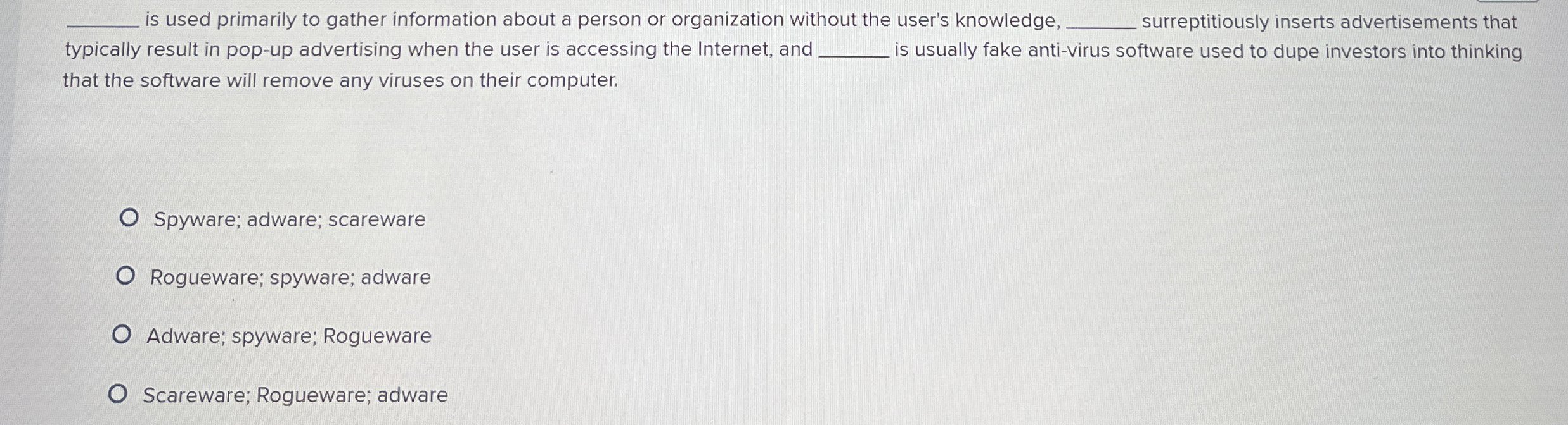 Solved is used primarily to gather information about a | Chegg.com