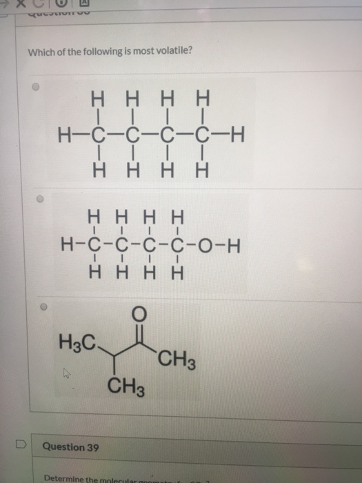 Solved Which of the following is most volatile? нннн | Chegg.com