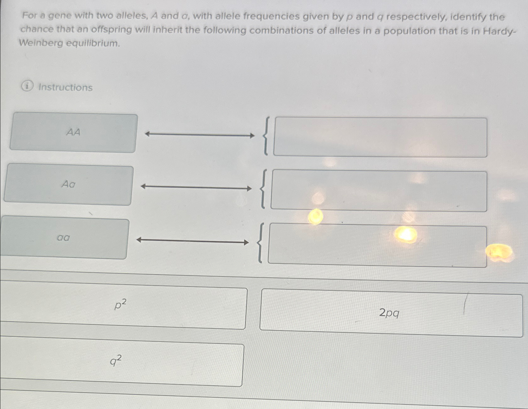 Solved For a gene with two alleles, A and a, ﻿with allele | Chegg.com