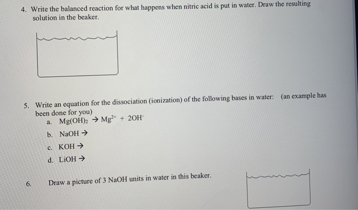 Write A Balanced Equation For The Ionization Of Nitric Acid In Water ...