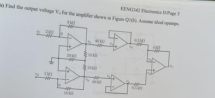 Solved Electronics 2 . answer with pen and paper . please | Chegg.com