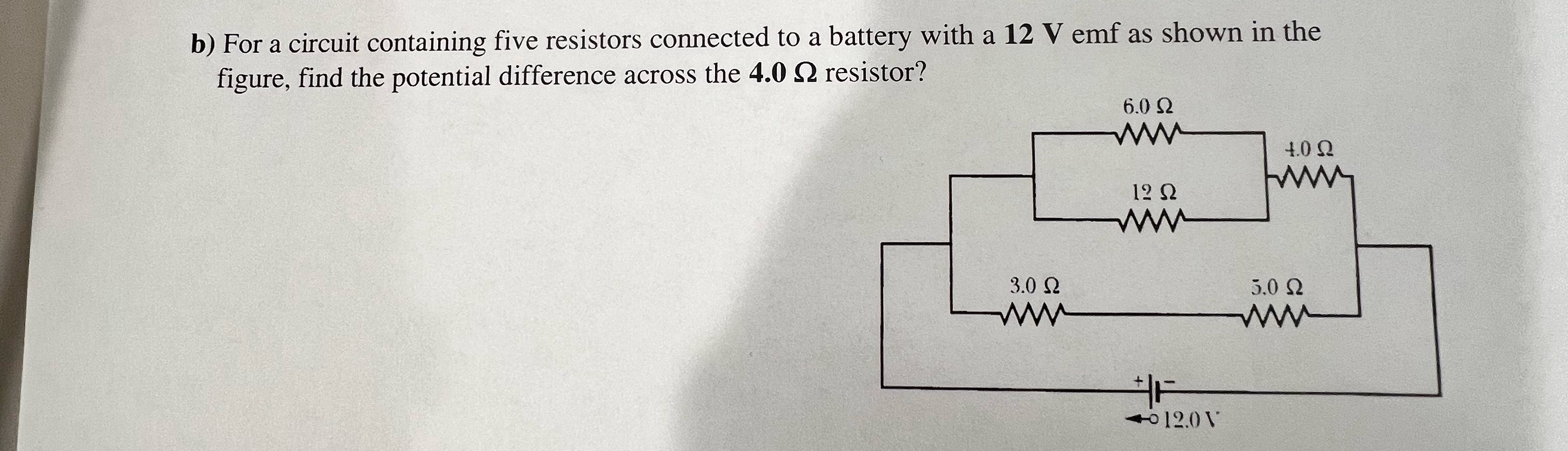 Solved b) ﻿For a circuit containing five resistors connected | Chegg.com