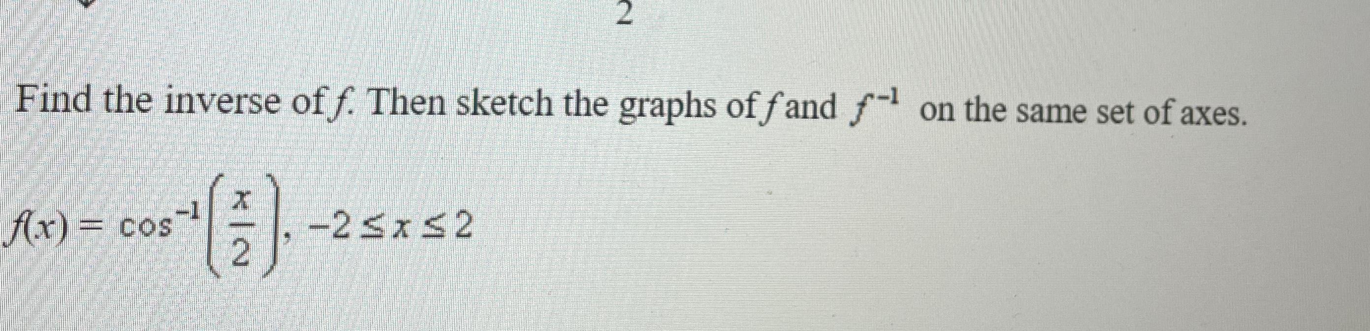 Solved Find the inverse of f. ﻿Then sketch the graphs of f | Chegg.com