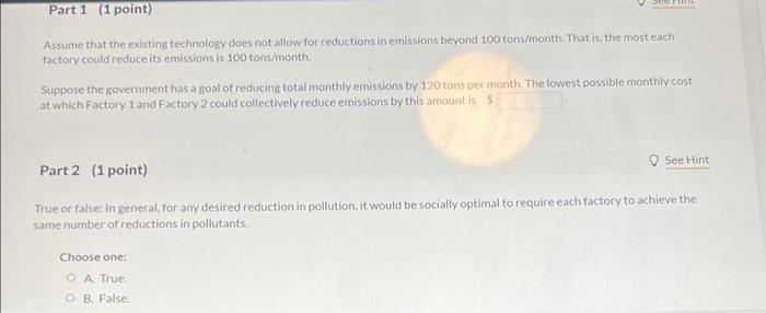 Solved 08 Question (2points) There are two factories in a | Chegg.com