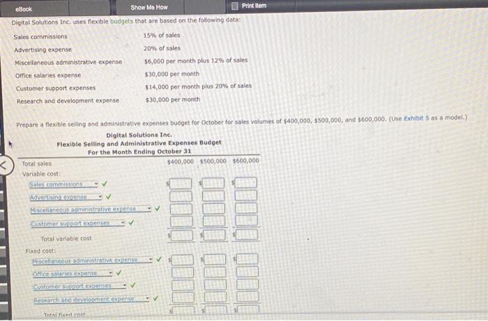 Solved Digital Solutions Inc. uses flexible budgets that are | Chegg.com