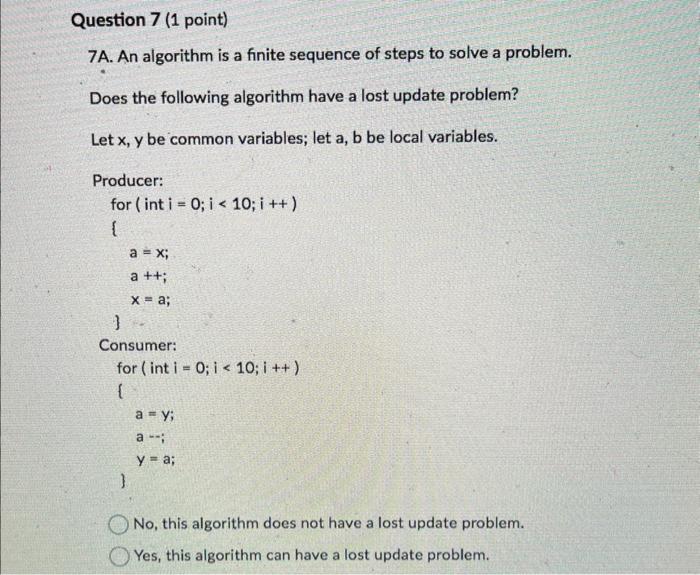 Solved 7a An Algorithm Is A Finite Sequence Of Steps To 6035