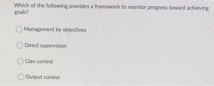 Solved Which of the following provides a framework to | Chegg.com