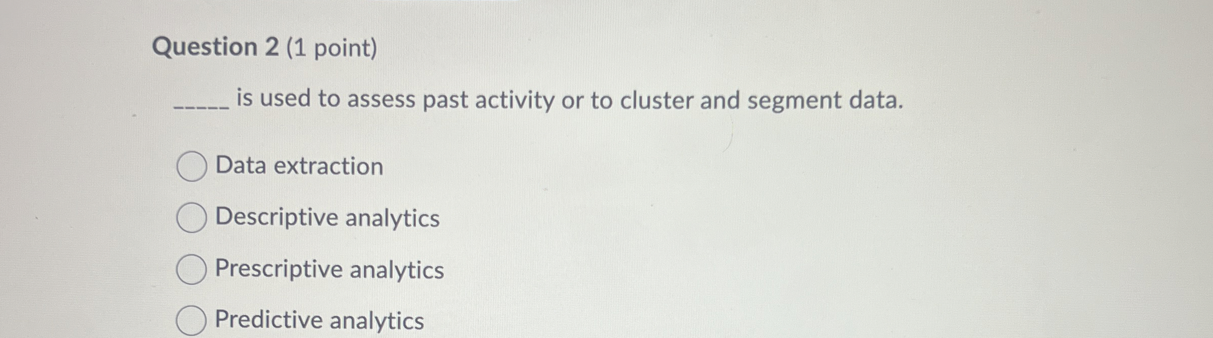Solved Question 2 (1 ﻿point)q, ﻿is used to assess past | Chegg.com