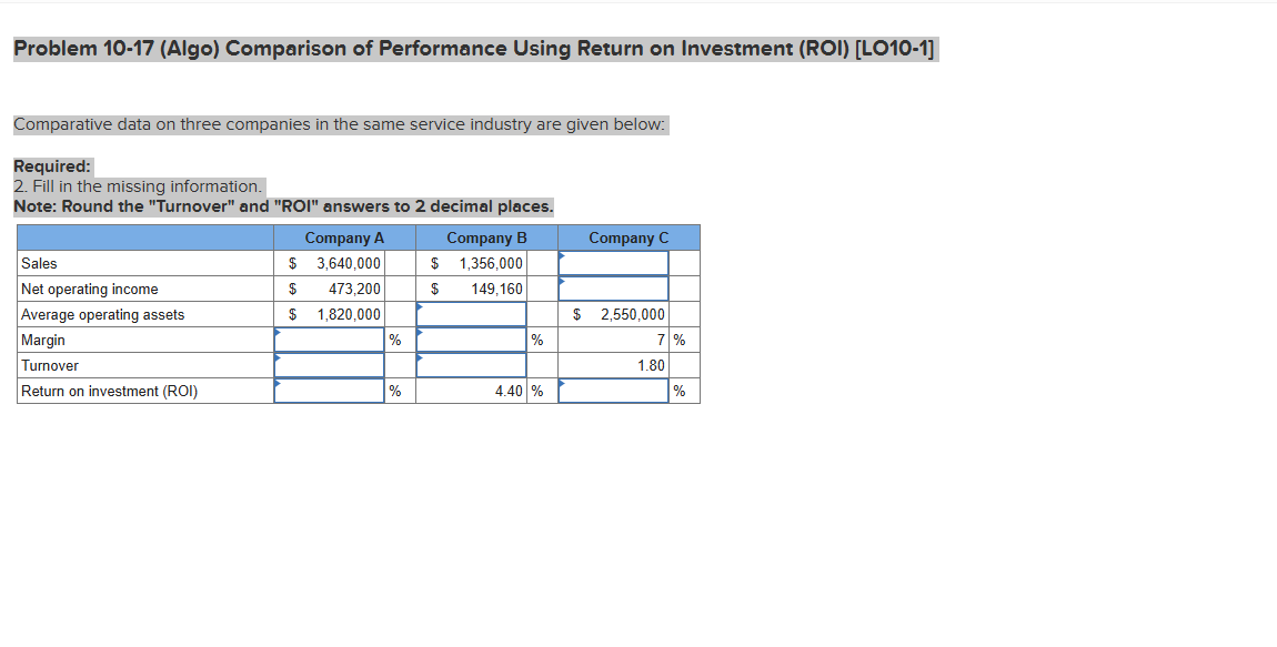 Solved Problem 10-17 (Algo) ﻿Comparison of Performance Using | Chegg.com