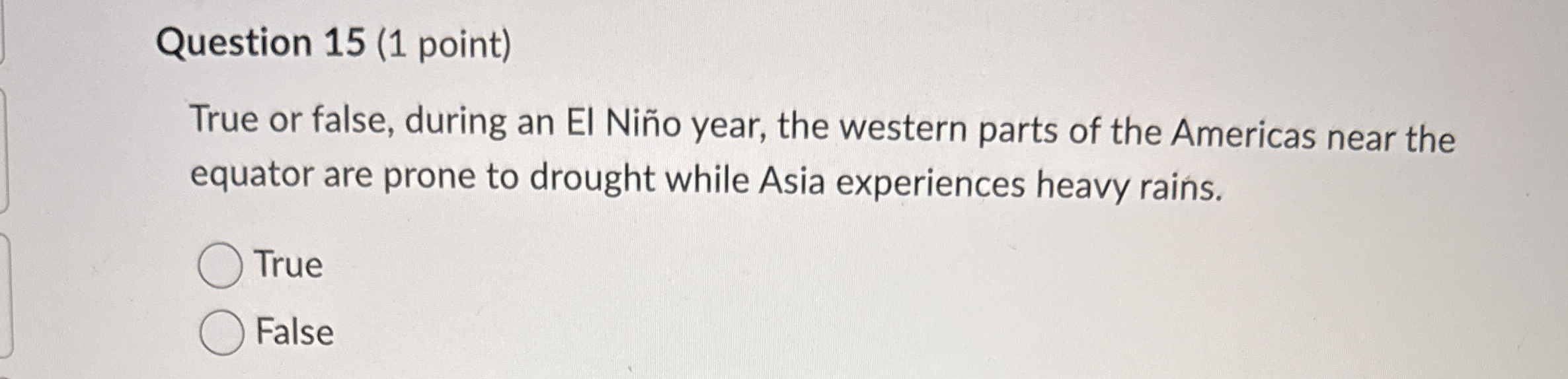 Solved Question 15 (1 ﻿point)True or false, during an El | Chegg.com