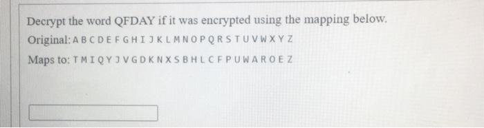 Solved Encrypt the word SCORE using the mapping below. | Chegg.com